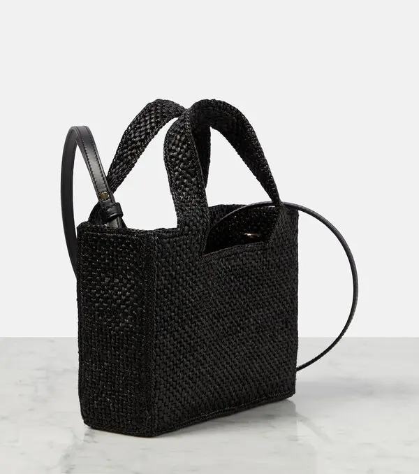 Loewe Mini Raffia Top-handle Bag - Black