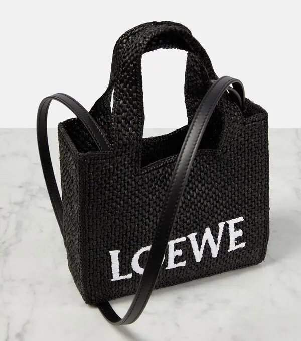 Loewe Mini Raffia Top-handle Bag - Black