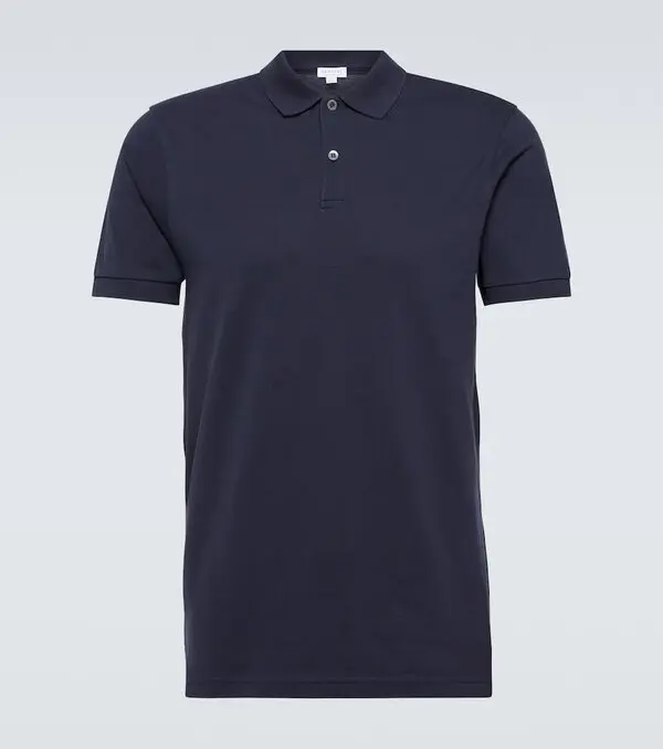 Sunspel Cotton Polo Shirt - Blue