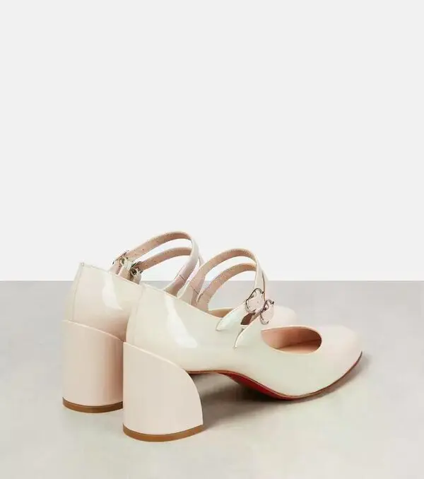 CHRISTIAN LOUBOUTIN Miss Jane Patent Leather Pumps - White
