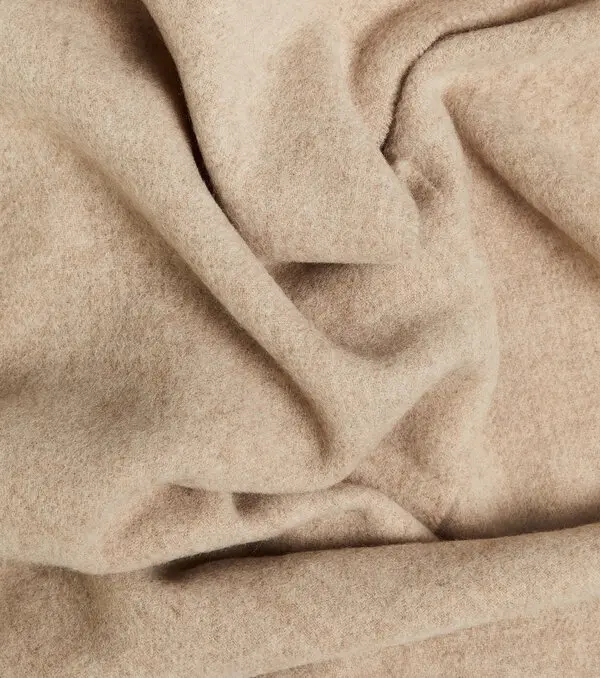 Acne Studios Canada Skinny Fringed Wool Scarf - Beige
