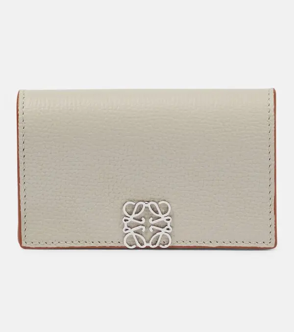 Loewe Anagram Leather Cardholder - Grey