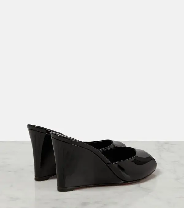 CHRISTIAN LOUBOUTIN Me Dolly Zeppa Patent Leather Sandals - Black