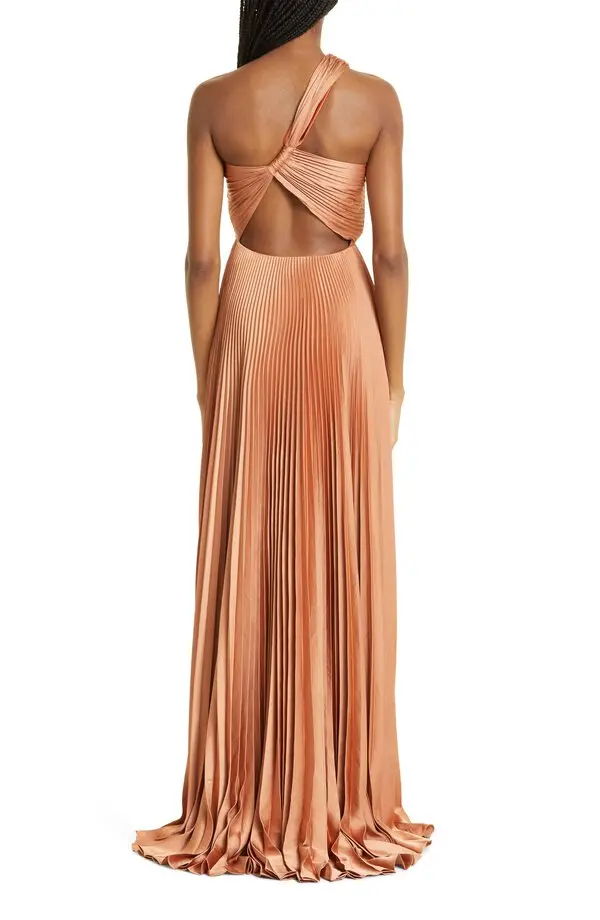 alc nessa pleated dress A.L.C. Nessa Gown in Torta by ALC