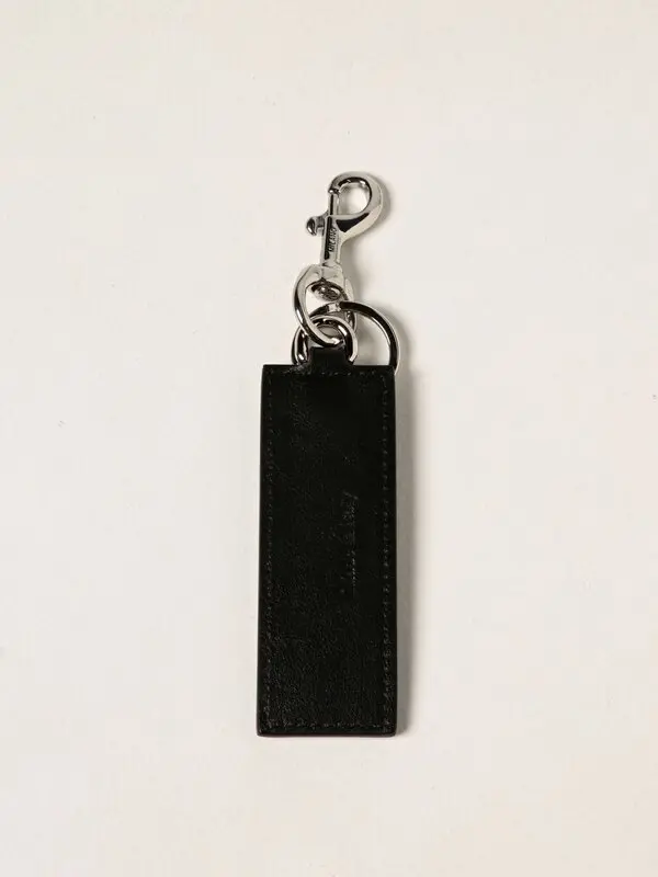 Moschino Leather Keyring With Logo