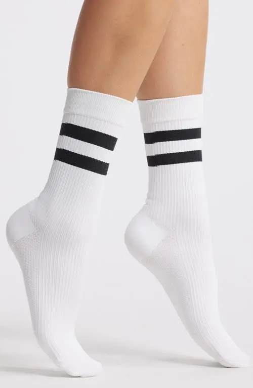 ITEM M6 Ribbed Compression Crew Socks - White/ Black