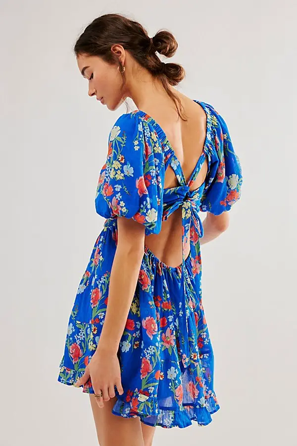 calvin klein embroidered mesh dress Floral Print Strappy Design Dress main image 1