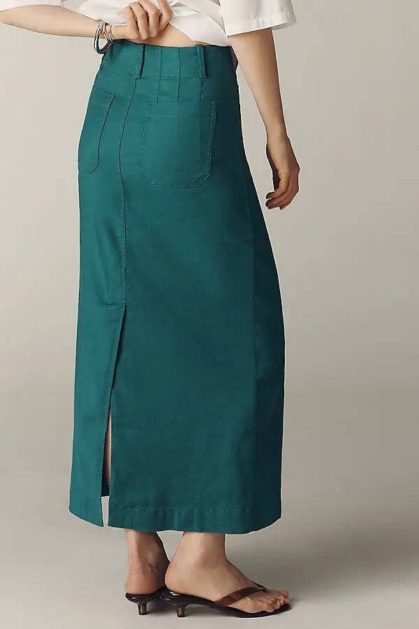 Maeve Colette Linen Stretch Maxi Skirt