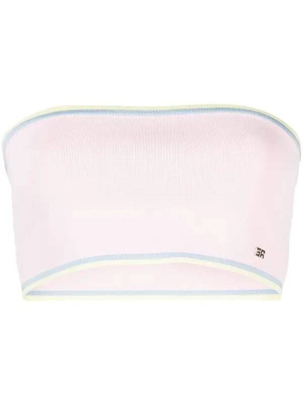 Sonia Rykiel Paris Contrasting-border Bandeau Knitted Top - Pink