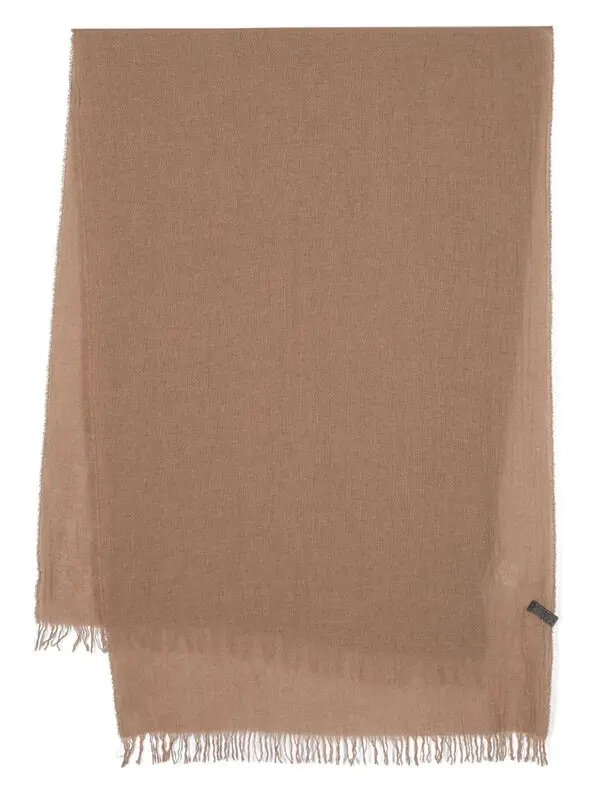 Fabiana Filippi Frayed-edges Scarf - Brown