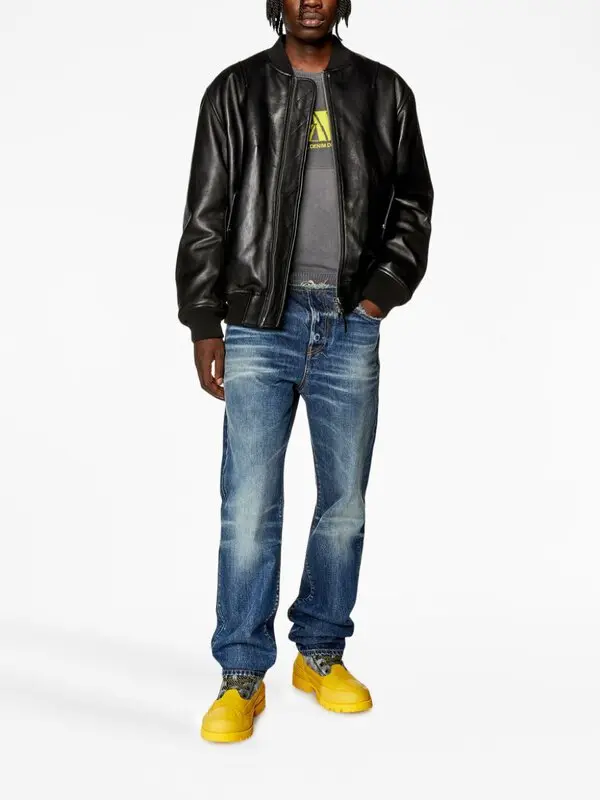DIESEL® L-pritts Zip-up Padded Leather Jacket