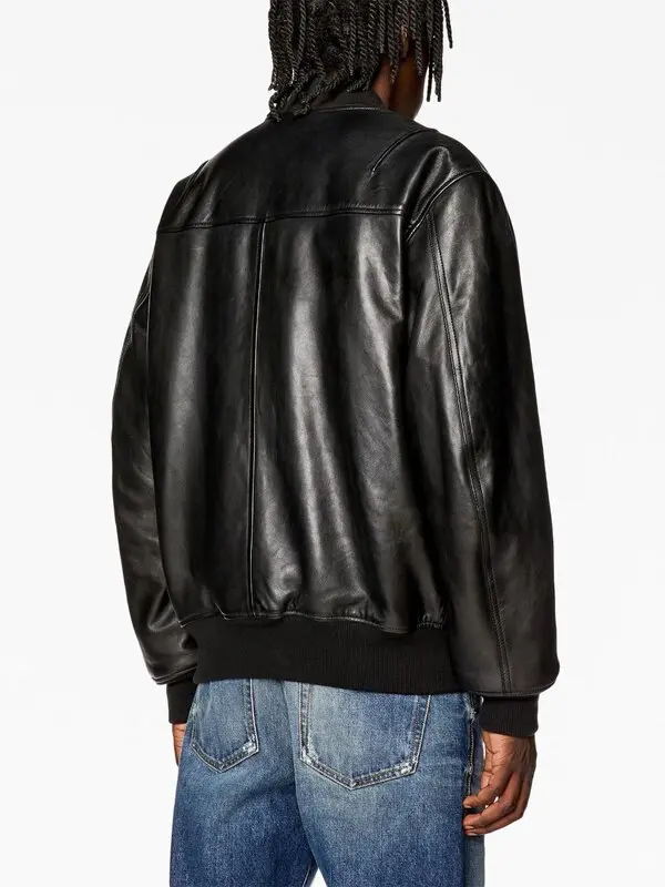 DIESEL® L-pritts Zip-up Padded Leather Jacket