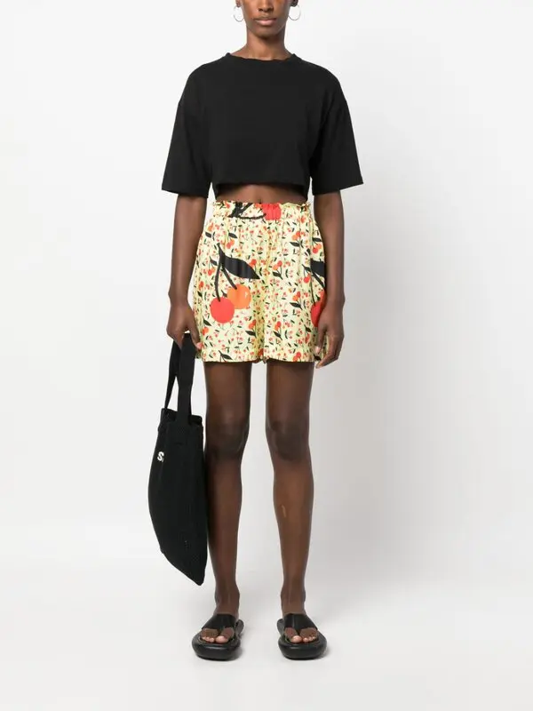 Sonia Rykiel Paris Cherry-print Twill Shorts