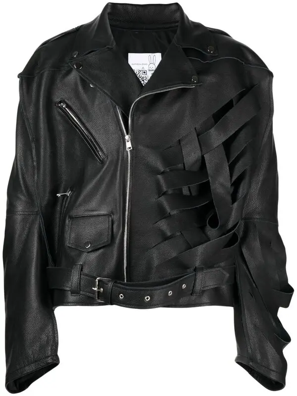 Natasha Zinko Deconstructed Leather Biker Jacket