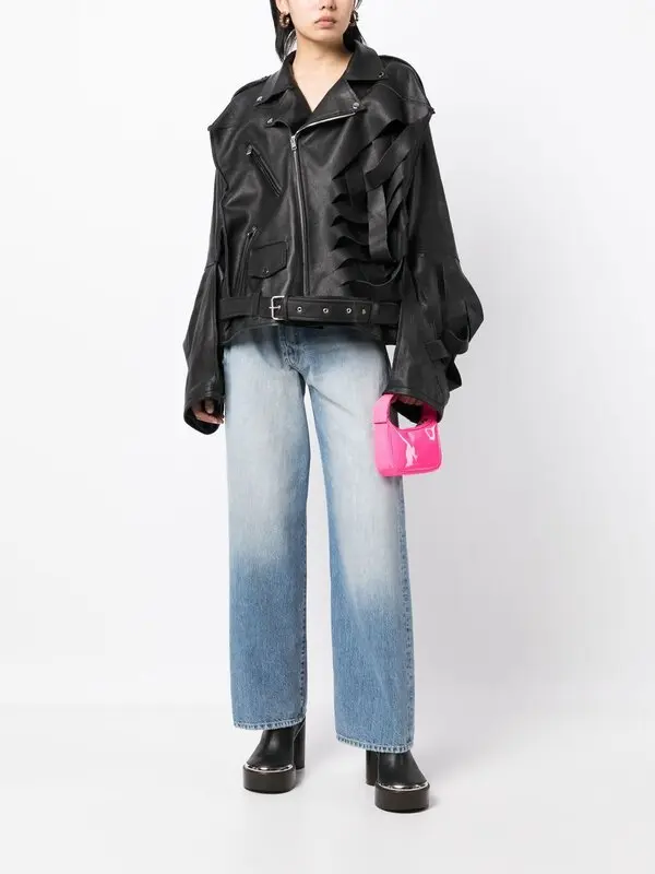 Natasha Zinko Deconstructed Leather Biker Jacket