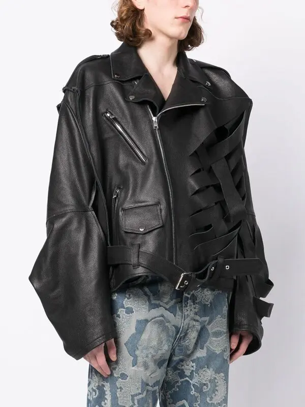 Natasha Zinko Deconstructed Leather Biker Jacket