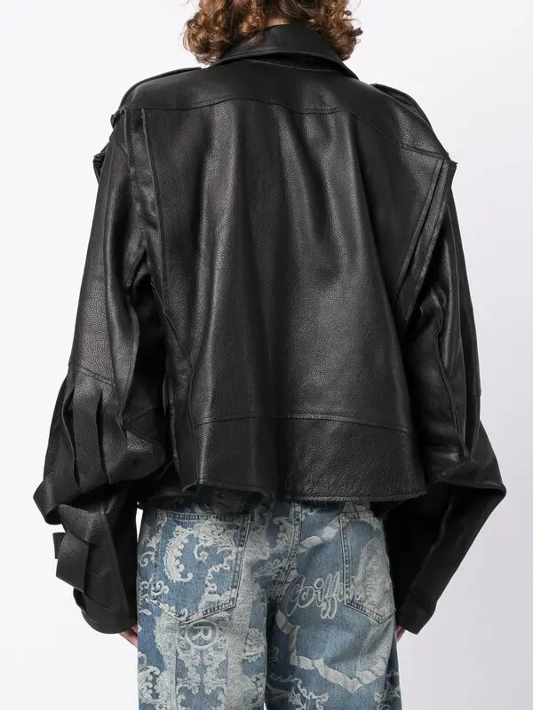 Natasha Zinko Deconstructed Leather Biker Jacket