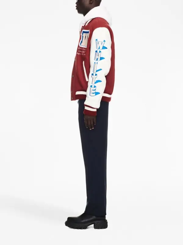 Off-White Appliqué Varsity Jacket