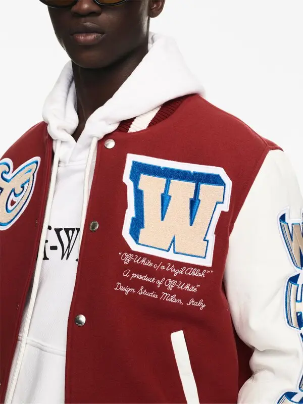 Off-White Appliqué Varsity Jacket