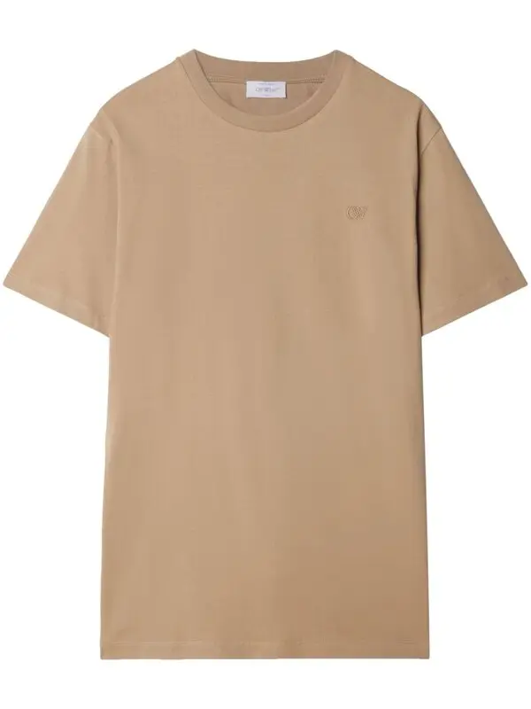 Off-White Logo-embroidered Short-sleeve T-shirt - Neutrals
