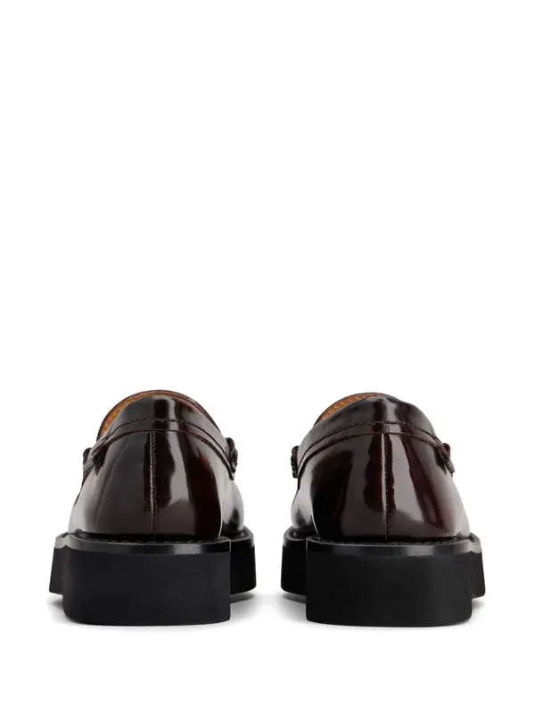 TOD'S Logo Buckle Leather Loafers