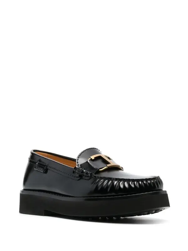 TOD'S Logo-plaque Leather Loafers
