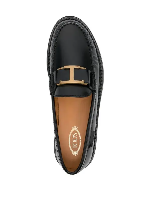TOD'S Logo-plaque Leather Loafers