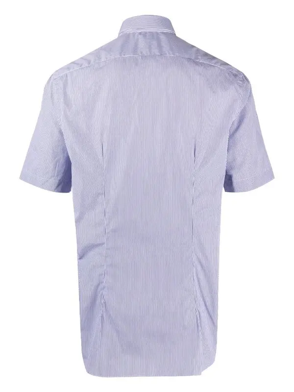 XACUS Striped Short-sleeve Cotton Shirt