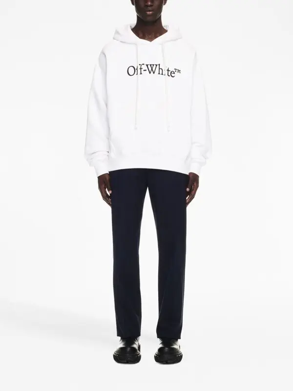 Off-White Cotton Logo Print Hoodie