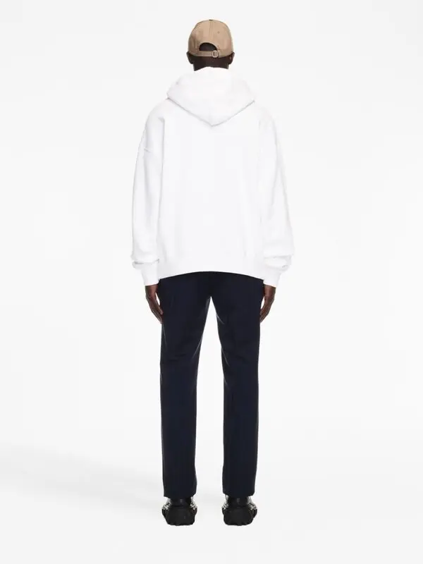 Off-White Cotton Logo Print Hoodie