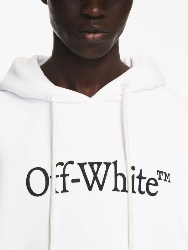 Off-White Cotton Logo Print Hoodie