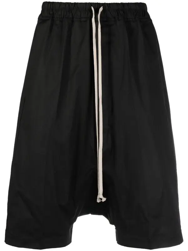 Rick Owens Drawstring Drop-crotch Shorts - Black