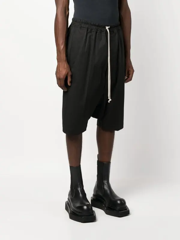 Rick Owens Drawstring Drop-crotch Shorts - Black