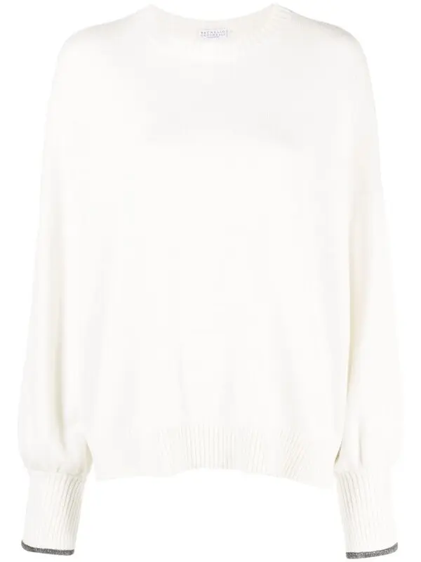 Brunello Cucinelli Cashmere Crew-neck Jumper - White