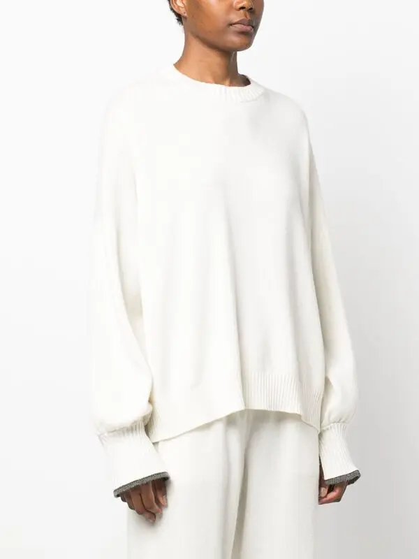 Brunello Cucinelli Cashmere Crew-neck Jumper - White