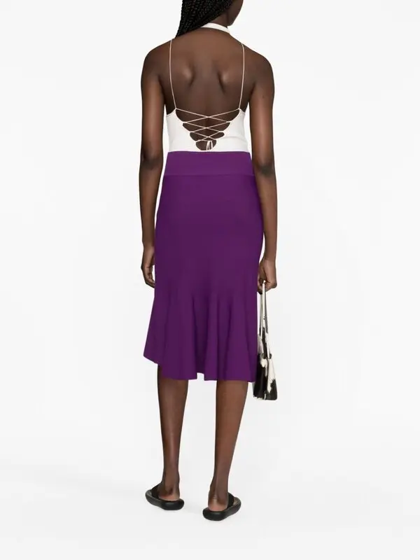 Stella McCartney Fluted Knitted Midi Skirt