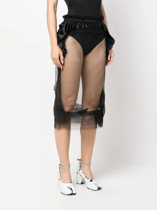 MAISON MARGIELA Décortiqué Tulle Midi Skirt