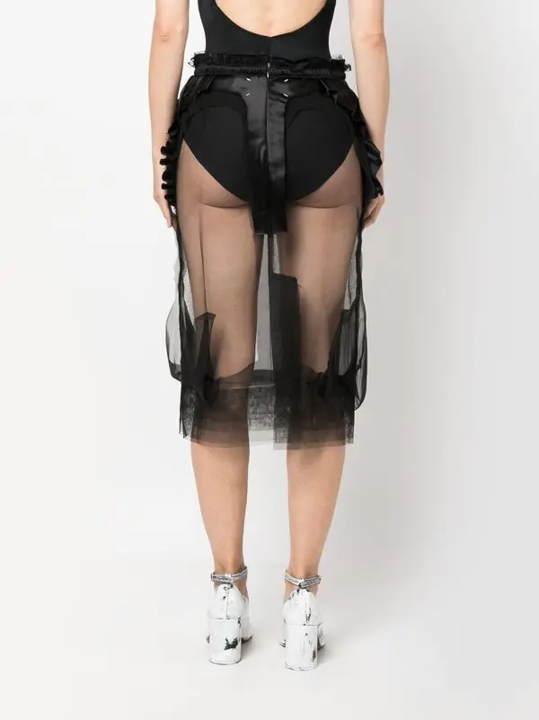 MAISON MARGIELA Décortiqué Tulle Midi Skirt