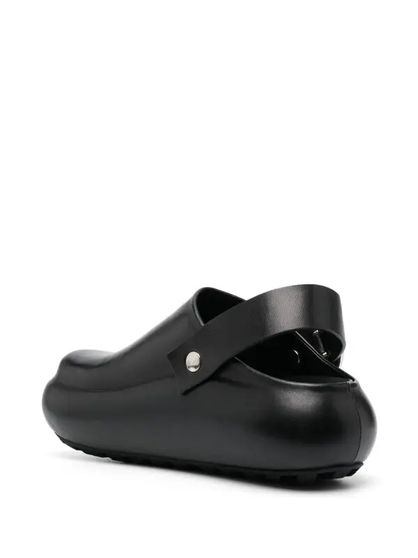 Jil Sander Slingback Leather Clogs In Black - 31% Off