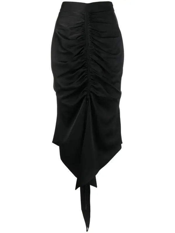 Alex Perry High-waisted Ruched Midi Skirt