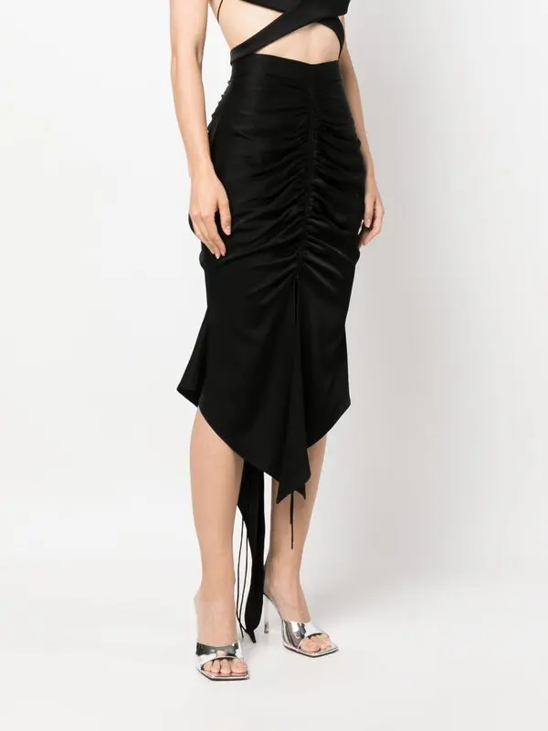 Alex Perry High-waisted Ruched Midi Skirt