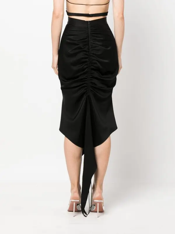 Alex Perry High-waisted Ruched Midi Skirt