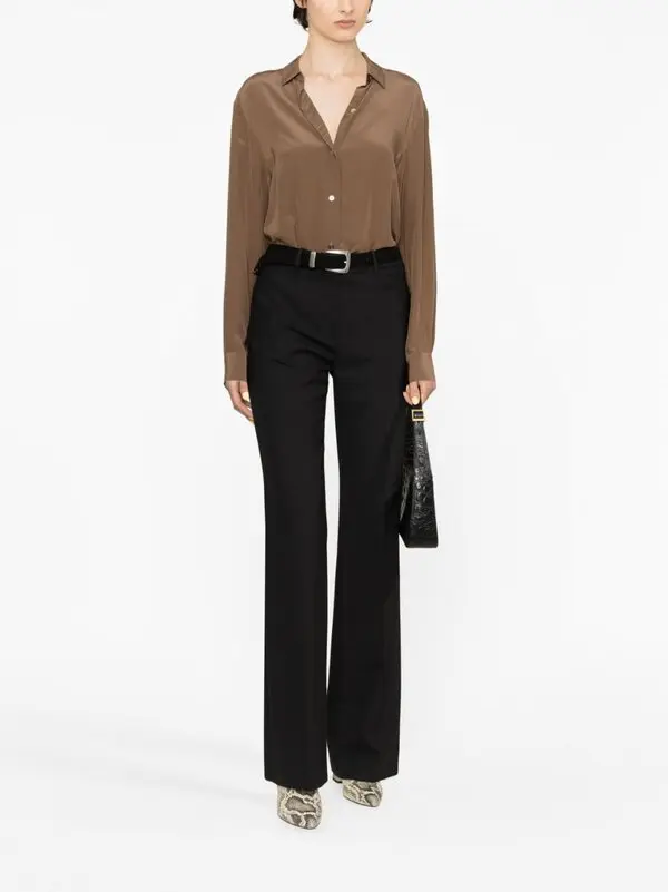 Theory Crepe De Chine Shirt - Brown