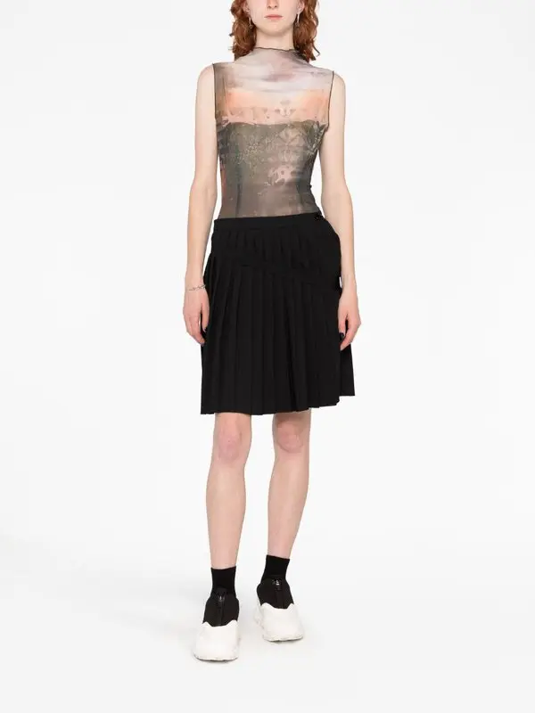 MAISON MARGIELA Asymmetric Pleated Mini Skirt