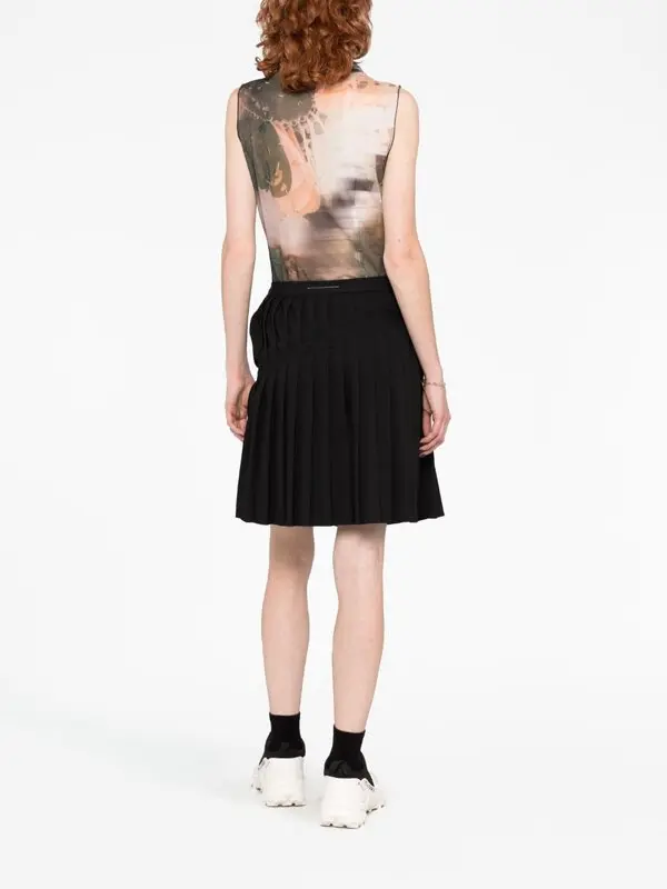 MAISON MARGIELA Asymmetric Pleated Mini Skirt