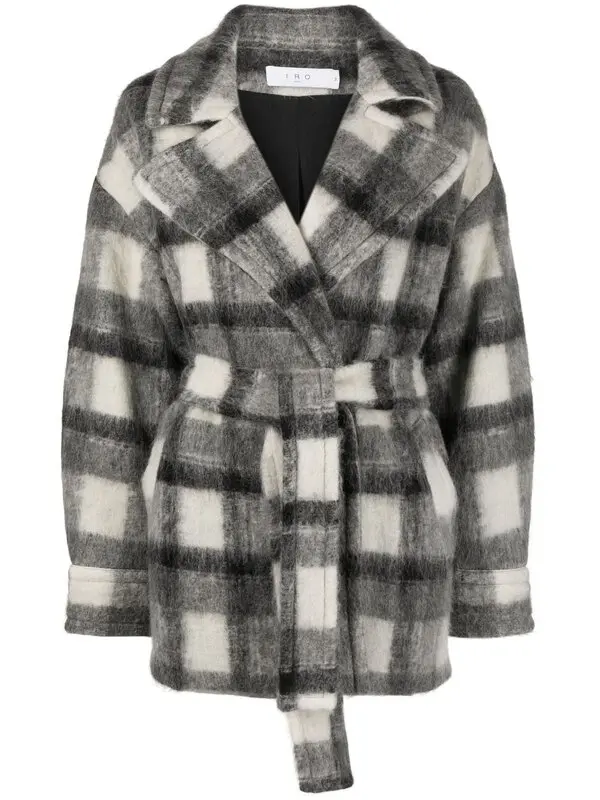 IRO PARIS Pamae Belted Checked Coat