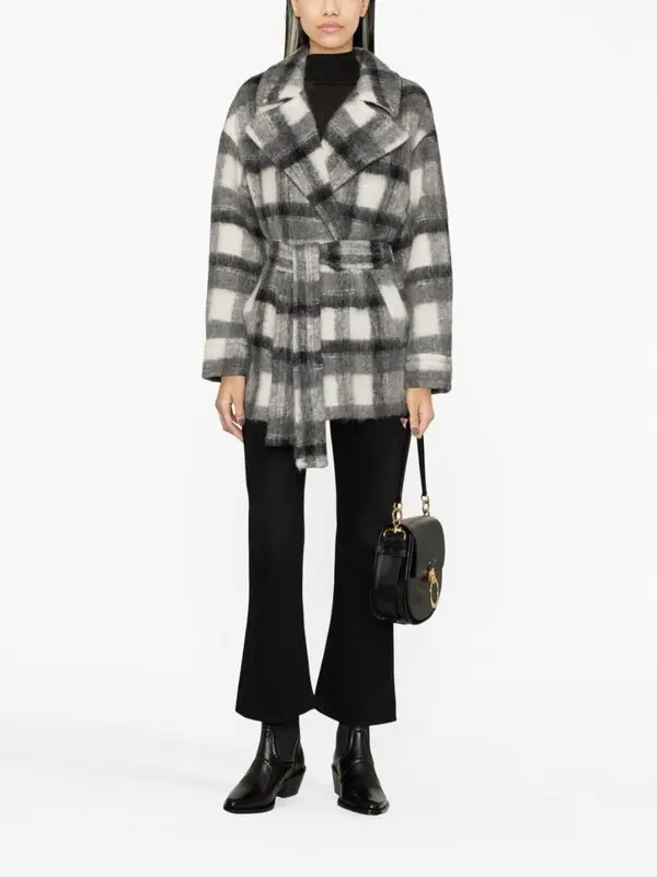 IRO PARIS Pamae Belted Checked Coat