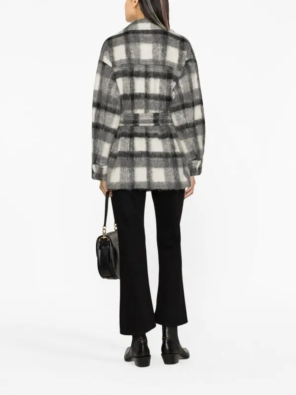 IRO PARIS Pamae Belted Checked Coat