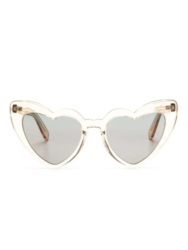 Saint Laurent Heart-frame Tinted Sunglasses - Neutrals