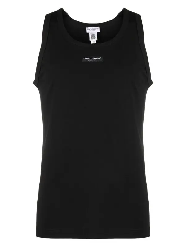 Dolce & Gabbana Logo-patch Tank Top - Black
